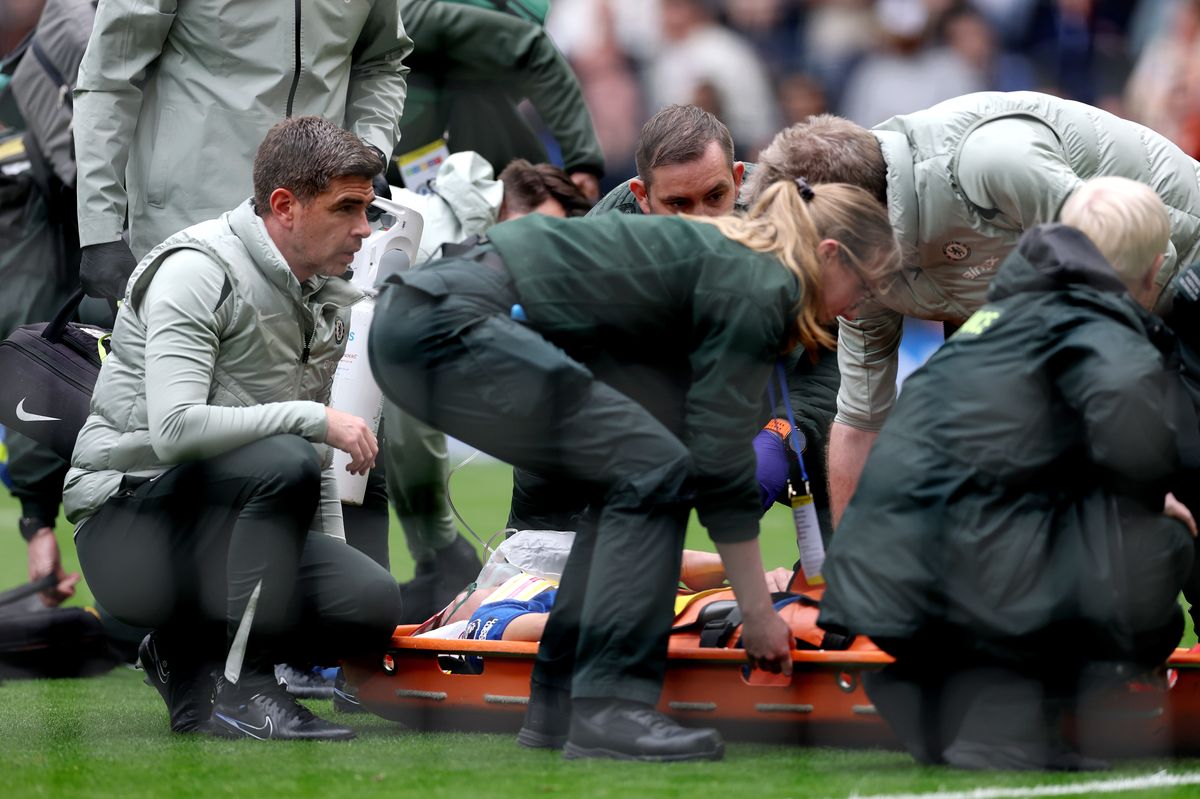 Chelsea game halted after sickening clash of heads as Jesse Derry taken ...